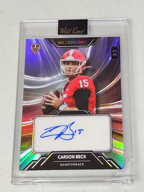 CARSON BECK ROOKIE Auto Georgia Bulldogs 2023 wild card chrome sauvage ...