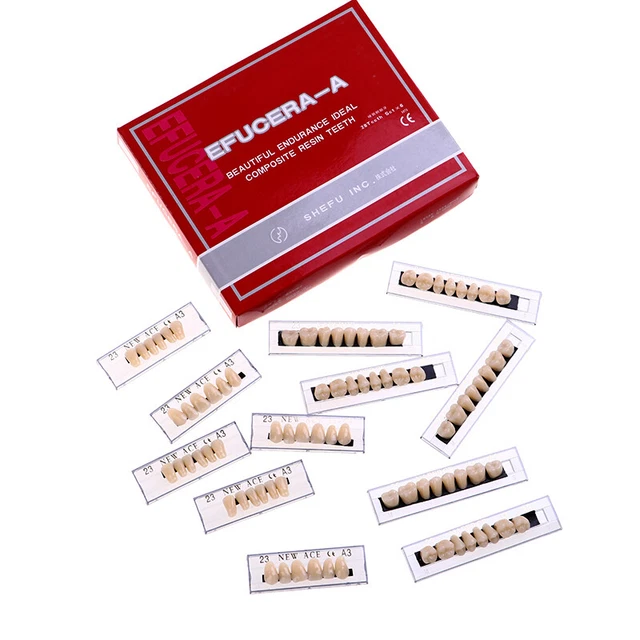 28 TEETH/SET RESIN Denture Teeth 3D Shade Guide Color Teeth Comparator ...