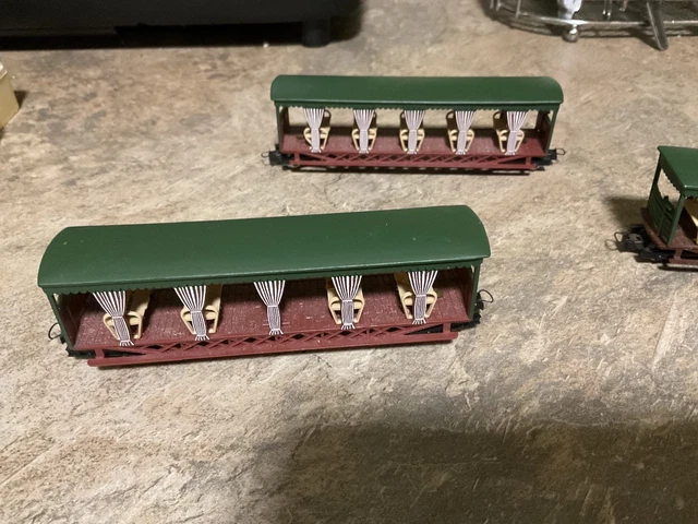 HOE 009 NARROW gauge x rake of 3 jouef Decauville coaches used complete ...