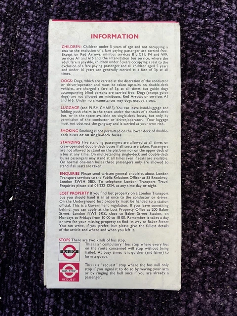 1975 LONDON BUSES map and list of routes London Transport - No. 1 £6.99 ...