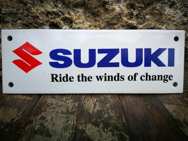 PLAQUE ÉMAILLÉE SUZUKI Enamel Sign no Honda Yamaha Kawasaki Ducati Bmw ...