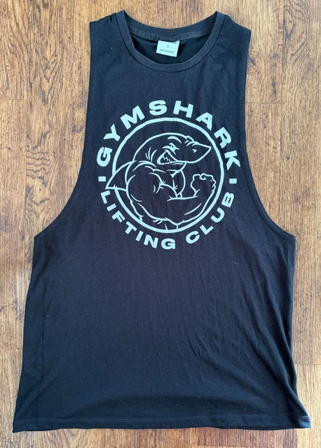 GYMSHARK LEGACY DROP Arm Tank Vest Stringer Top Fitness Gym Mens Black ...
