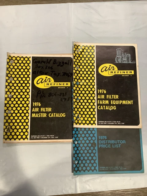 1976 AIR REFINER Air Filter Master Catalog Farm Equipment Parts List £ ...