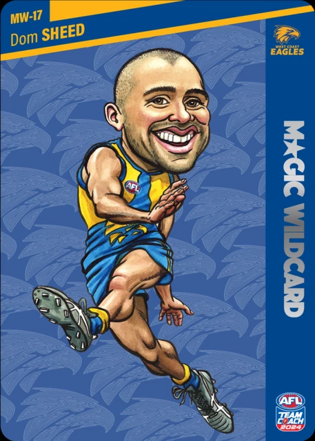 2024 AFL TEAMCOACH Magic Wildcard MW-17 Dom Sheed West Coast Eagles $24 ...