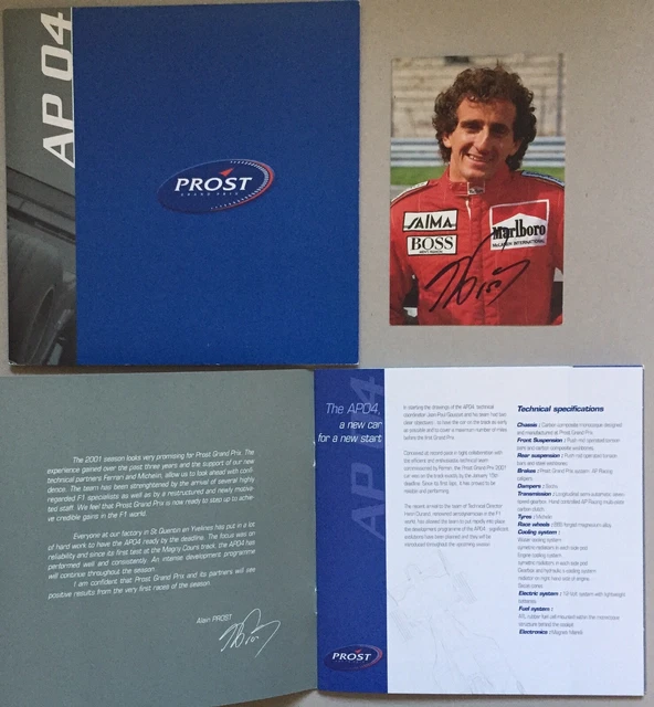 ALAIN PROST SIGNED Press Binder Formula 1 Card Signature Autograph ...