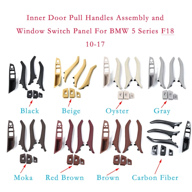 INTERIOR DOOR PULL Handles Assembly Window Panel Brown For BMW 5 Series ...