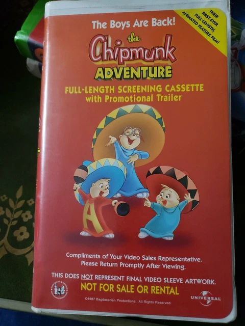 RARE PROMO DEMO Screener VHS *The Chipmunks* Chipmunk Adventure. Full ...