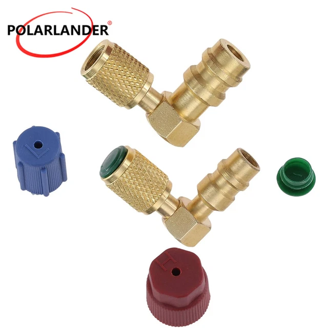 HIGH/LOW A/C FITTING Port Retrofit R12 to R134A Conversion Adapter With ...