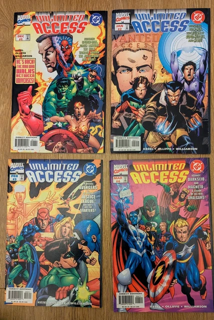 MARVEL DC COMICS Crossover Unlimited Access #1-4 Complete Set 1997 EUR ...