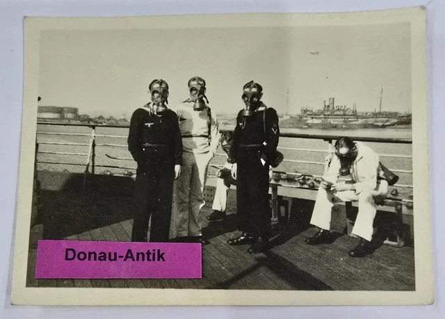 FOTO KRIEGSMARINE MARINE Schiff Gasmaske Matrose Wehrmacht 2.WK Ww2 EUR ...