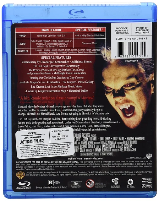 LOST BOYS, THE (Blu-ray) Jason Patric Corey Haim Dianne Wiest (US ...