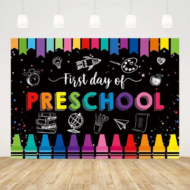 8X6FT KIDS FIRST Day of Preschool Backdrop Welcome to Preschool Banner ...