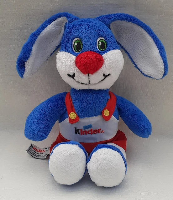 KINDER RABBIT BUNNY Blue Soft Toy Animal Figure In Excellent Condition ...