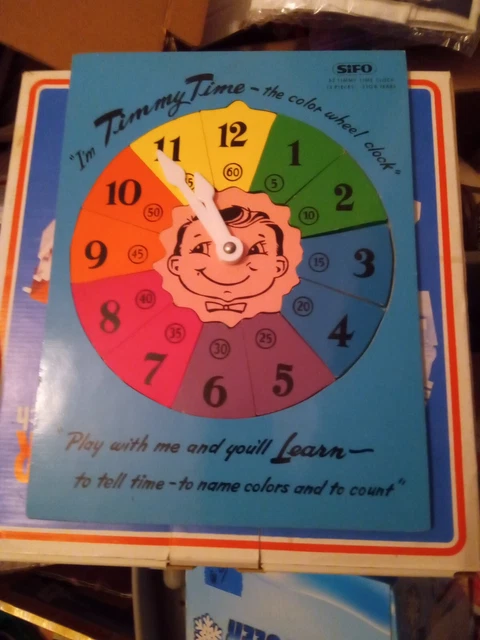 VINTAGE SIFO TOYS Wooden Puzzle Timmy Time Color Wheel Clock $18.00 ...