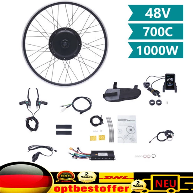 E-BIKE UMBAUSATZ MOTOR 48V 1000W mit Hinterrad Kit 700c für 28/29-Zoll ...