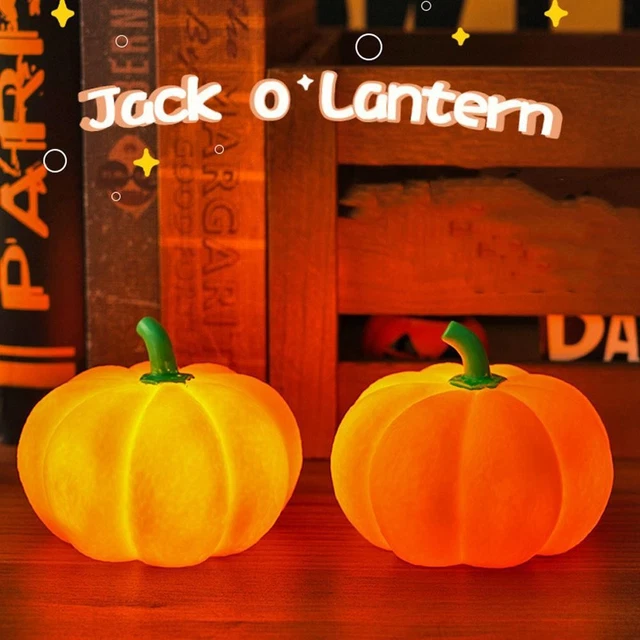 HALLOWEEN PUMPKIN LED Night Light Battery Powered Warm For Kids Lantern ...