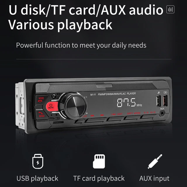 RADIO FM AUTO 12V Riproduzione Ricevitore FM Assistente Voce Accessori ...