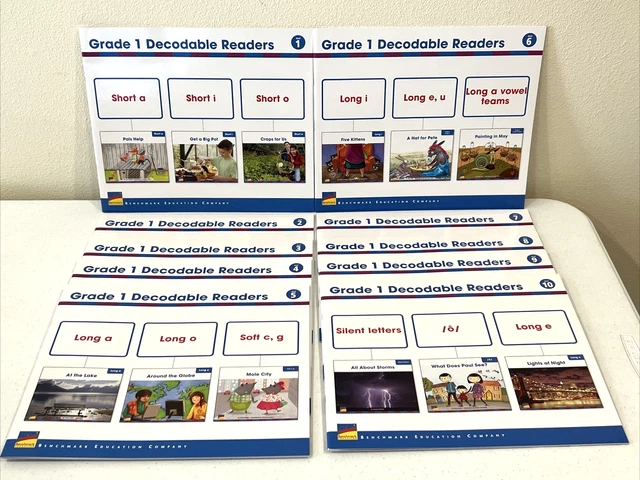 GRADE 1 DECODABLE Readers Benchmark Curriculum Big Lap Books Units 1-10 ...