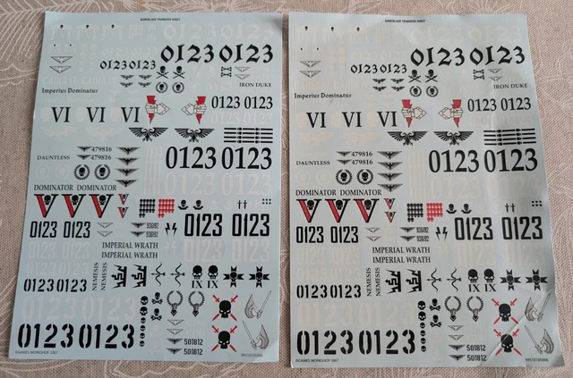 WARHAMMER 40K IMPERIAL Guard Baneblade large decal sheet x 2 £10.78 ...