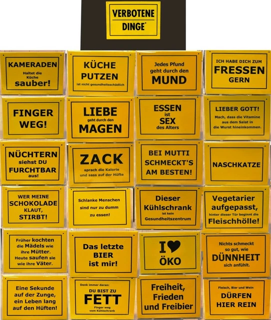 MAGNETE MIT LUSTIGEN Sprüchen Kühlschrank Pinnwand Spruch Verbotene ...