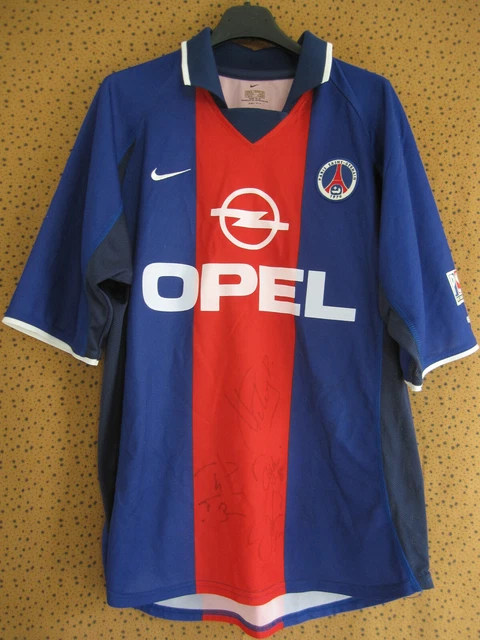 MAILLOT PSG PARIS Saint Germain OPEL 2000 dédicacé Nike Vintage - M EUR ...