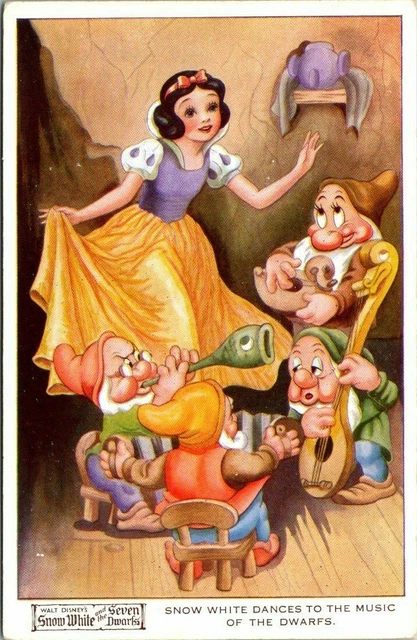 1930 SCENES FROM Walt Disney Films "Snow White" Postcard by Valentines ...
