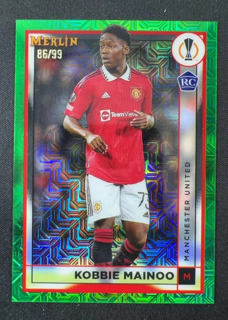2022-23 TOPPS MERLIN UEFA KOBBIE MAINOO #97 recrue RC réfracteur mojo ...