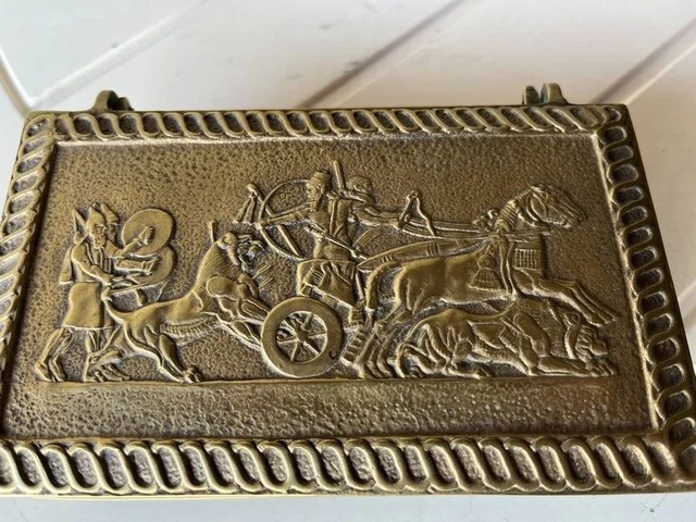 MAX LE VERRIER, coffret bronze scène de chasse NINIVE, boite à bijoux ...