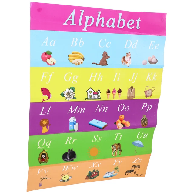 ALPHABET CHART STICKERS Kindergarten Wall Poster Educational Poster £5. ...