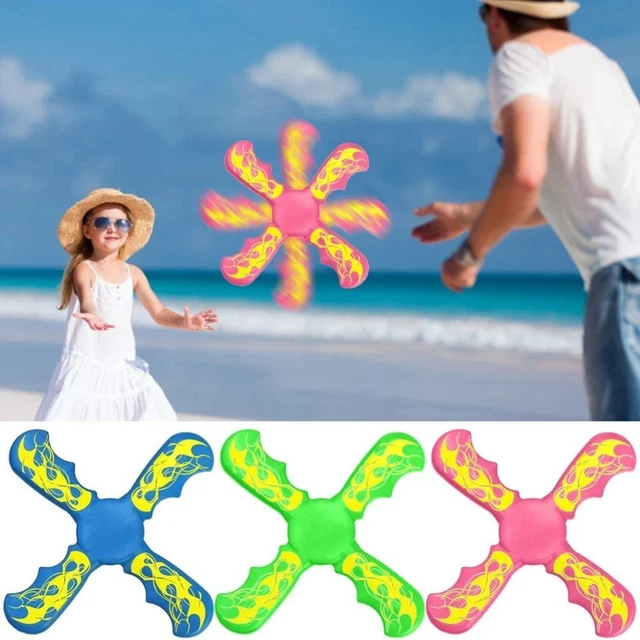 SOFT FLYING BOOMERANG Interactive Four-leaf Cross Flying Disc Adult ...