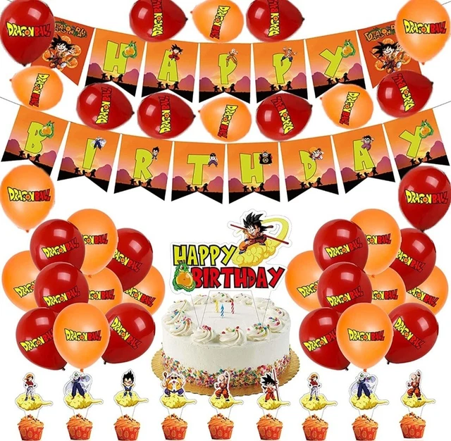 BIRTHDAY DECORATION DRAGON Ball Balloons Goku Happy Birthday Banner ...