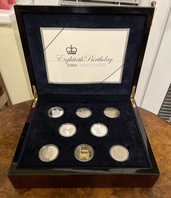 THE 2006 QUEEN Elizabeth II 80th Birthday Silver Proof Coin Boxed ...