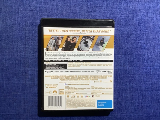 MISSION IMPOSSIBLE 5 - Rogue Nation (4K UHD + Blu-ray, 2015) Like New ...