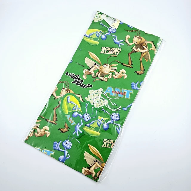 VINTAGE DISNEY PIXAR A Bugs Life Wrapping Paper Sheets & Gift Tags *New ...