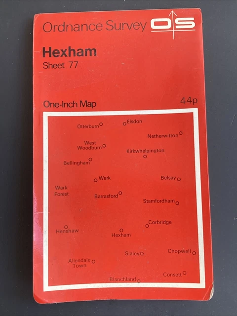 OS ONE INCH RED MAP SHEET 77 HEXHAM cir 1964 £3.99 - PicClick UK