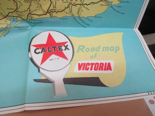 CALTEX, ROAD MAP of Victoria, A Caltex Service, New Old Stock, vintage ...