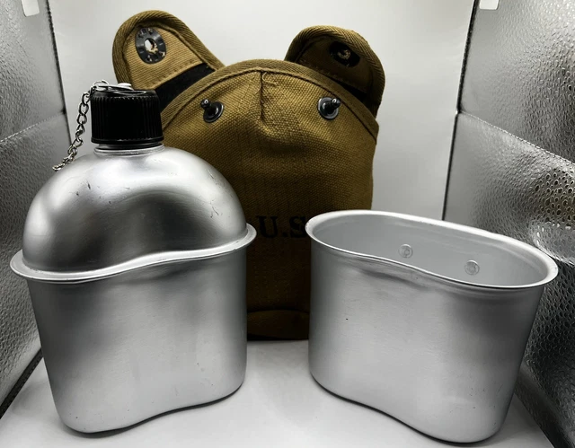 US ARMY WORLD War 2 WW2 Water Bottle Canteen with Stamped Cover ...
