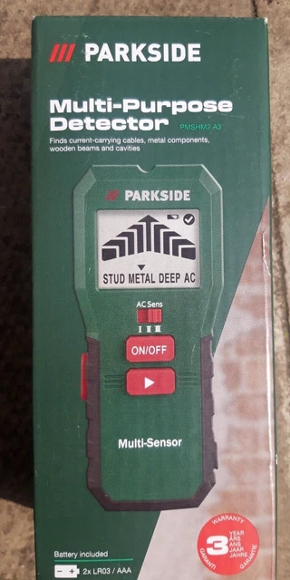 PARKSIDE MULTI PURPOSE Detector PMSHM2 A3 - Live Cable , Wood , Cavities , Metal £14.75 ...