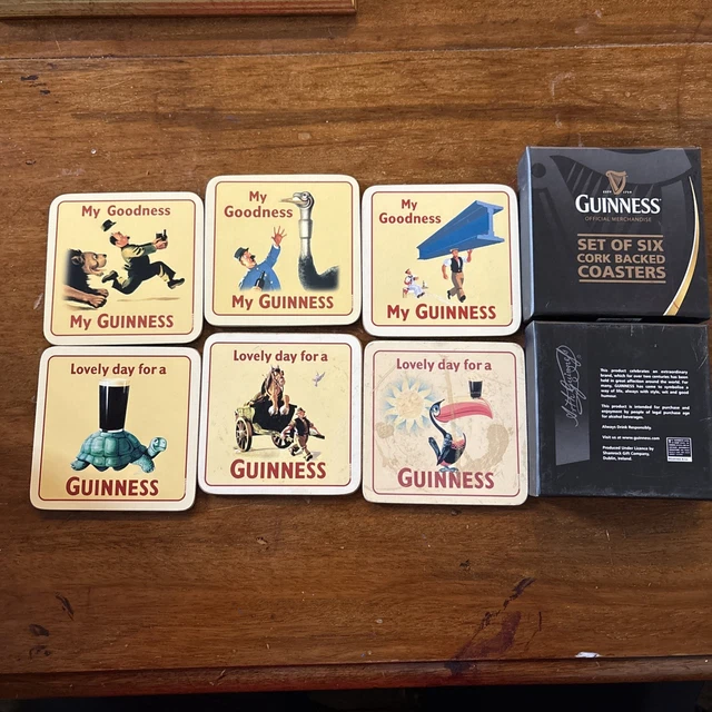 GUINNESS - PACK Of Six Drink Coasters With Box. Breweriana/collectables ...