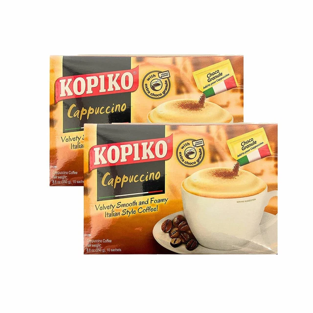 KOPIKO CAPPUCCINO INSTANT Coffee with Choco Granule 8.8 oz (10 Sachet ...