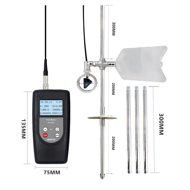 FLOW RATE METER Open Channel Flow Velocities Measuring Instrument 0.01 ...