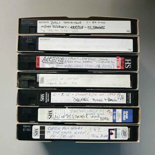 RECORDABLE VHS TAPES used assorted recordings x7 £1.99 - PicClick UK