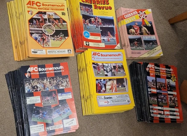 AFC BOURNEMOUTH FOOTBALL Programmes Collection 1986-92 + Some Away ...