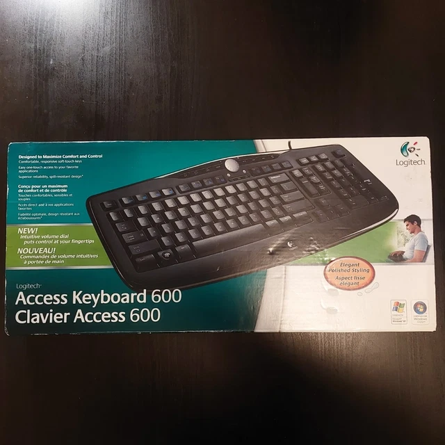 LOGITECH ACCESS KEYBOARD 600 - USB Keyboard for Windows XP/Vista - New ...
