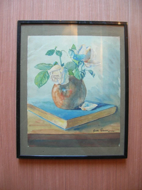 AQUARELLE PEINTURE SIGNÉE Gaston Leterrier et datée 1930 de 24,5 cm x 20,4 cm EUR 29,99 ...