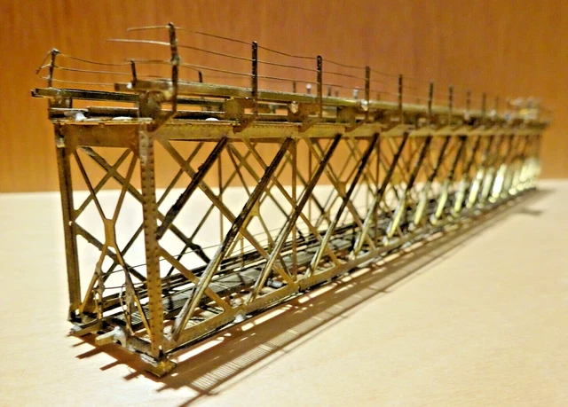 SPUR N: MESSING-FACHWERK-BRÜCKE BRAWA 1200 montiert für Bastler ...