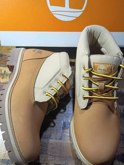 RARE MENS TIMBERLAND Premium Mid Lace Chukka Boot WheatCream New W Box ...