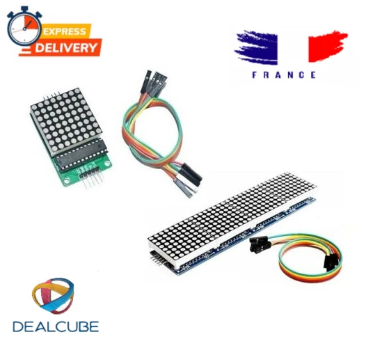 Max7219 8x8 Del Module Matriciel Matriciel Matrice à Points Pour Arduino Raspberry Pi Eur 207