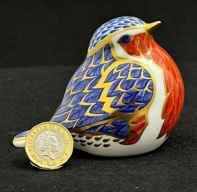 ROYAL CROWN DERBY 'Robin' Paperweight 1st Quality, Gold Stopper (LXII(f ...