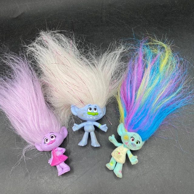 TROLLS FIGURES X 3 DreamWorks Film Princess Poppy etc Collectable ...
